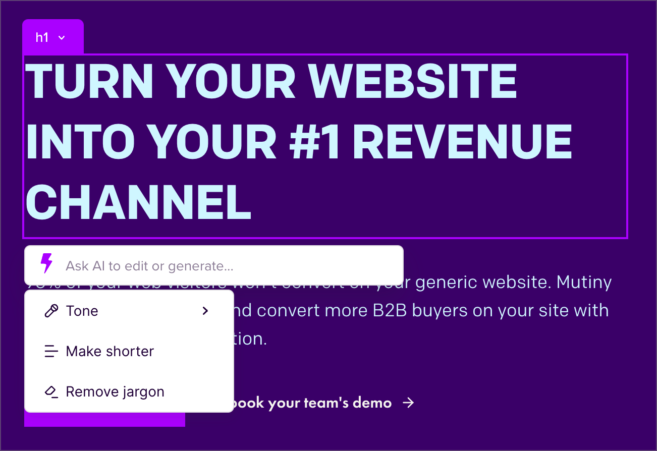 Using AI to edit content – Mutiny